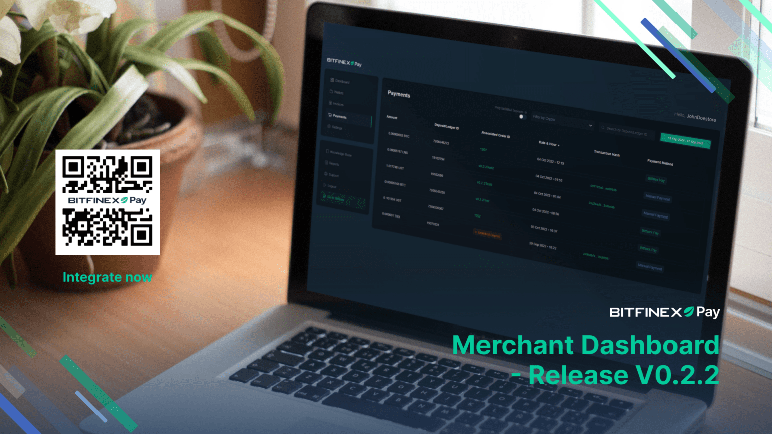 Bitfinex Pay Merchant Dashboard - Release V0.2.2 - Bitfinex blog